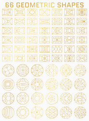 Square shape line ornament gold logo Royalty Free Vector