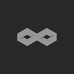 Cube logo isometric infinity geometric shape Vector Image