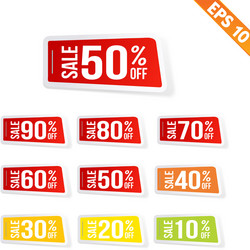 New stickers modern labels and corner red Vector Image