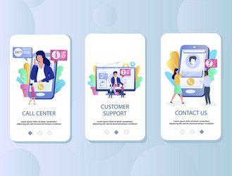 Call center website landing page design template Vector Image