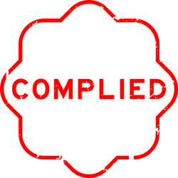 Grunge red complied word rubber seal stamp Vector Image