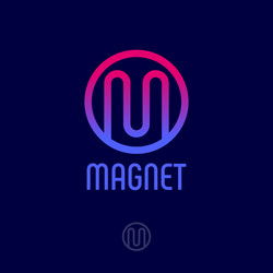 Red blue letter m logotype element icon Royalty Free Vector