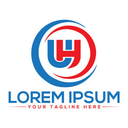 Modern uh letter logo design Royalty Free Vector Image