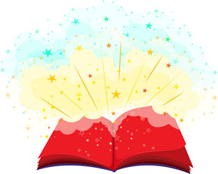 Isolated red open book cartoon Royalty Free Vector Image