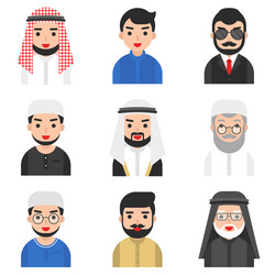Set of muslim avatars Royalty Free Vector Image