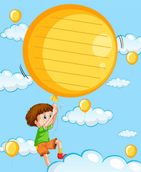 A balloon note template Royalty Free Vector Image