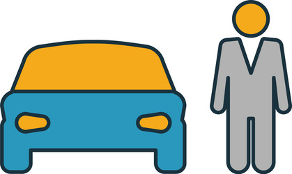 Car driver icon in flat style design Royalty Free Vector