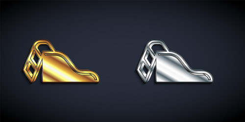 Gold and silver slide playground icon isolated Vector Image