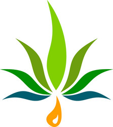 Green leaf oil extract organic logo Royalty Free Vector