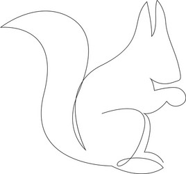 One line squirrel drawing in minimal Royalty Free Vector