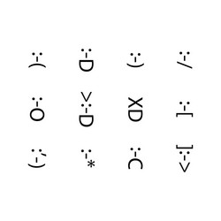 Set of emoticons emoji punctuation characters Vector Image