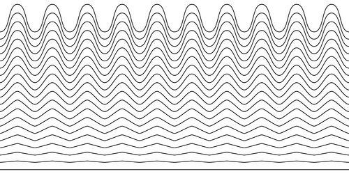 A set of wavy zigzag horizontal wiggly lines Vector Image