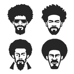African men afro black man Royalty Free Vector Image