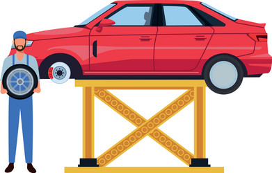 Industry car manufacturing cartoon Royalty Free Vector Image