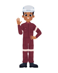Man wearing safety equipment Royalty Free Vector Image