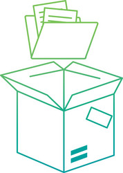 Carton box with binders Royalty Free Vector Image