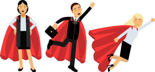 People business characters in formal suit and red Vector Image