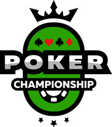 Poker tournament emblem isolated monochrome logo Vector Image