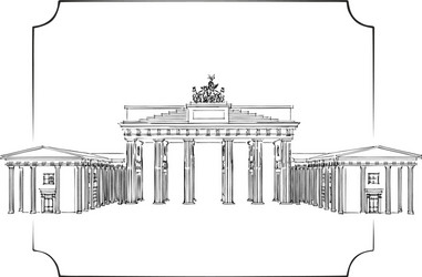 Drawing sketch brandenburg gate Royalty Free Vector Image