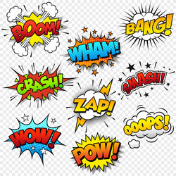 Cartoon comic sound effects set3 Royalty Free Vector Image