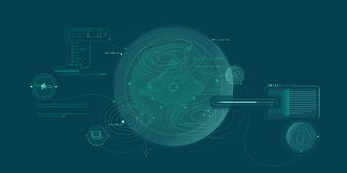 Futuristic geoscience software screen design with Vector Image
