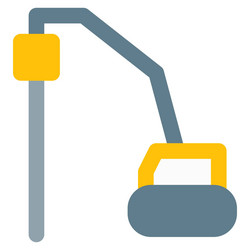 Hydraulic hammer used as pile driver Royalty Free Vector