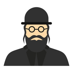 Jewish orthodox rabbi avatar icon Royalty Free Vector Image