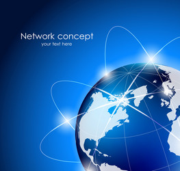 Globe connections network design Royalty Free Vector Image