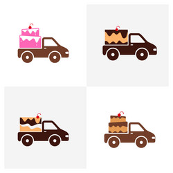 Car cake logo design template bakery logo concept Vector Image