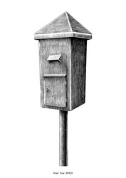 Set vintage mailboxes post mounted mailbox Vector Image