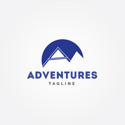 Adventure logo mountain shape letter Royalty Free Vector