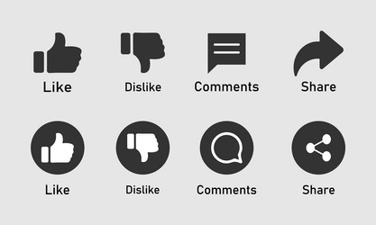 Facebook like comment share of social media icon Vector Image