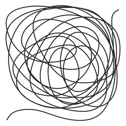 Hand drawn doodle scribble chaos path messy lines Vector Image