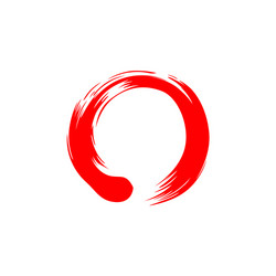 Minimalistic red zen circle Royalty Free Vector Image