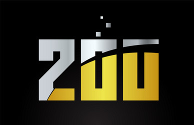 Gold number 200 logo icon design Royalty Free Vector Image