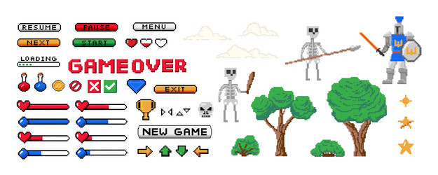 Pixel Game Menu Vector Images (over 770)