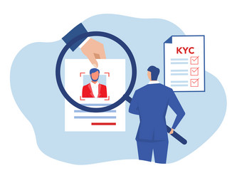 Kyc or know your customer with business verifying Vector Image