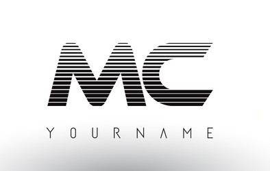 Mc letter logo with cutted and intersected design Vector Image