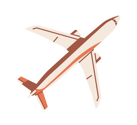 Cartoon plane top view Royalty Free Vector Image