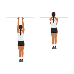 Woman doing chin-ups workout fitness Royalty Free Vector