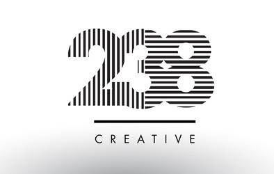 238 black and yellow number logo design Royalty Free Vector