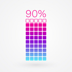 90 percent chart percentage infographic element Vector Image