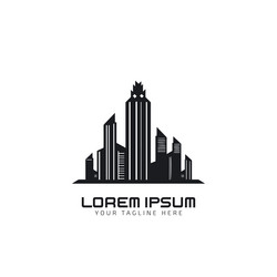 Modern city building tower logo icon template Vector Image