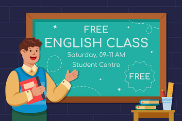 English practice schedule promotion Royalty Free Vector