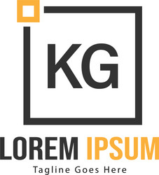 Initial kg logo template with modern frame Vector Image