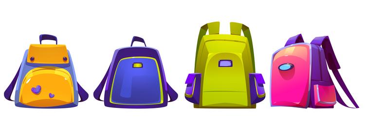 Cartoon school children with backpacks Royalty Free Vector