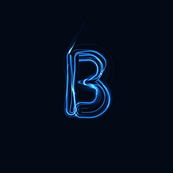 Letter b shine bright light bulb logo Royalty Free Vector