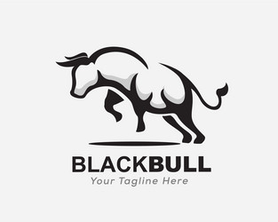 Fighting bull jump logo design inspiration Vector Image