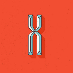 Vintage x letter logo with premium decoration Vector Image