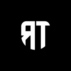 Rt monogram logo isolated with a rotating circle Vector Image